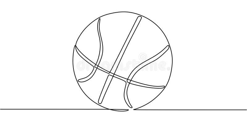 Continuous One Line Drawing of a Basketball. Symbolizes Basketball ...