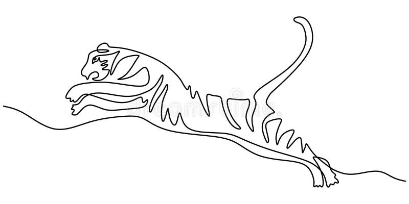 Tiger One Line Drawing Stock Illustrations – 381 Tiger One Line Drawing ...