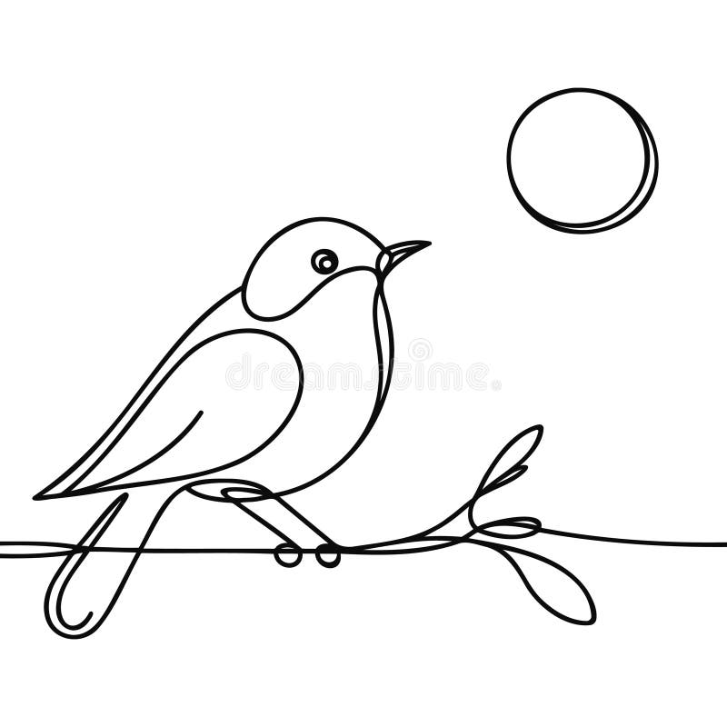 Continuous One Line Drawing Birds. Minimalist Bird, Outline Design ...