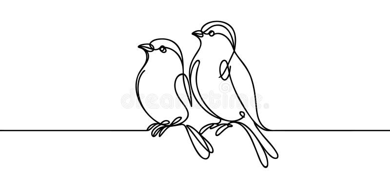 Continuous One Line Drawing Birds. Minimalist Bird, Outline Design ...