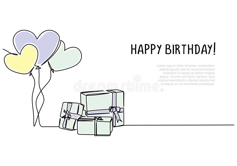 Continuous Line Drawing Celebration Stock Illustrations – 11,246 ...