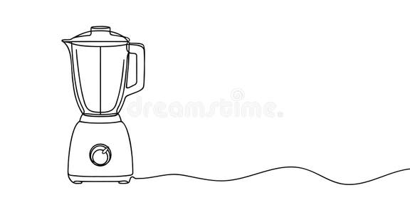 Continuous One Line Drawing of Blender Stock Illustration ...
