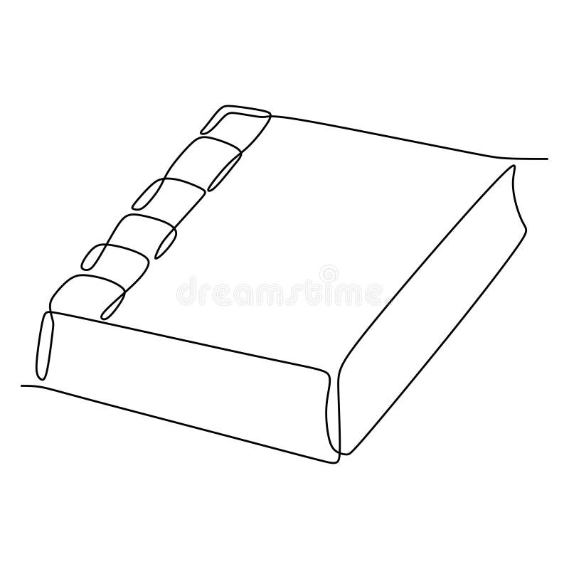 Continuous One Line Drawing of Book. Educational Idea Concept ...