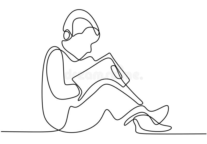 Boy Writing Line Drawing Stock Illustrations – 532 Boy Writing Line ...