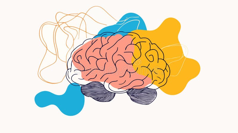 Continuous One Line Drawing of Human Brain Stock Vector - Illustration ...