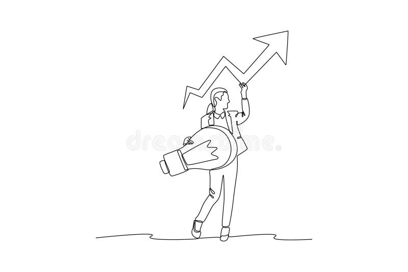 Continuous One Line Drawing Business Concepts of Analytics, Planning ...
