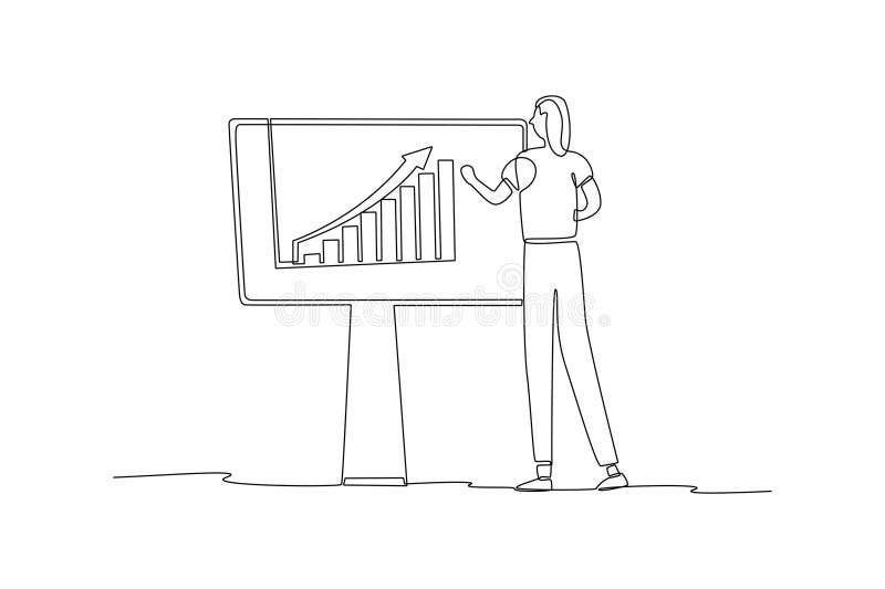 Continuous One Line Drawing Business Concepts of Analytics, Planning ...