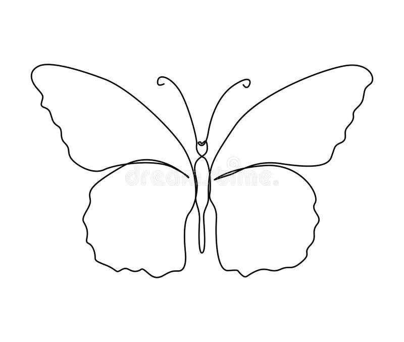 Continuous One Line Drawing of Butterfly. Simple Butterfly Line Art ... Continuous One Line Drawing of Butterfly. Simple Butterfly Line Art ...
