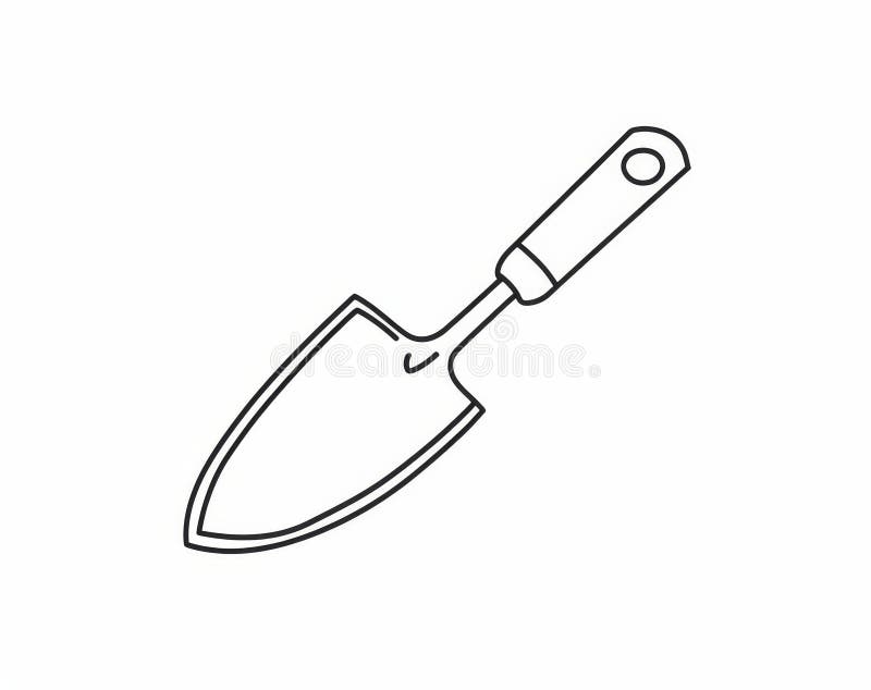 A Continuous One-line Drawing of Cement Shovel Modern Illustration ...