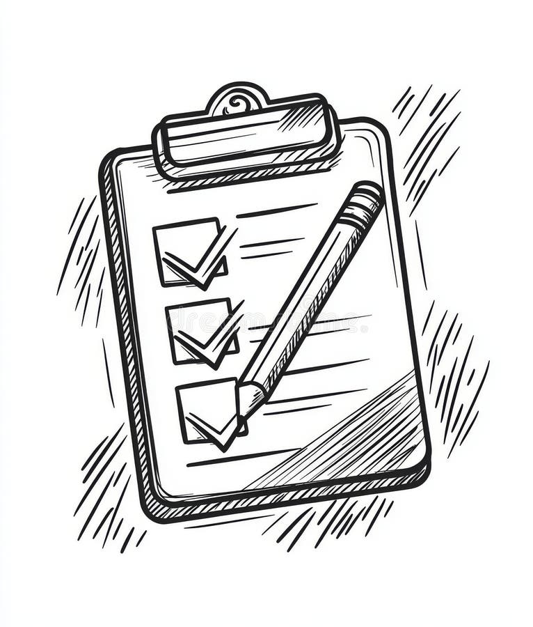 A Continuous One-line Drawing of a Checklist. Illustration of the ...