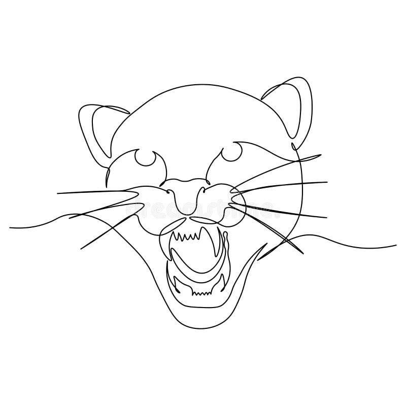 Black White Line Drawing Cheetah's Face Stock Illustrations – 17 Black ...