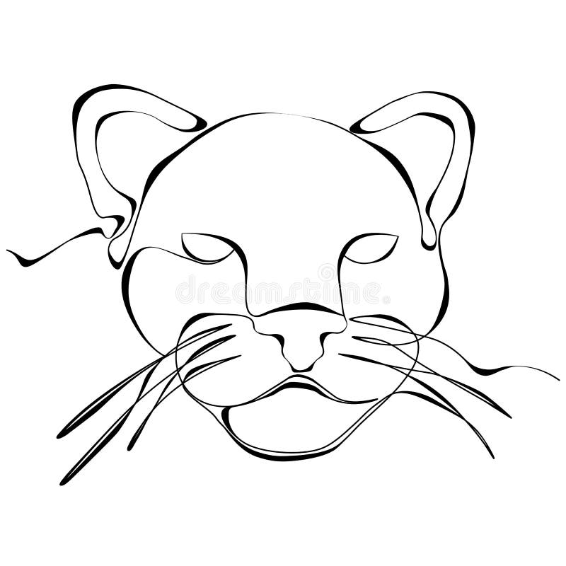 Cheetah Face Line Drawing Stock Illustrations – 555 Cheetah Face Line ...