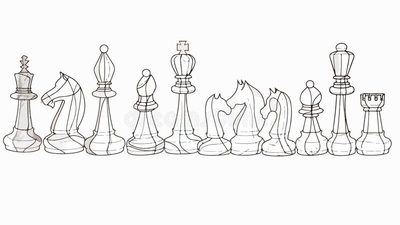 Elegant Continuous Chess Piece Line Drawing for Professional ... Elegant Continuous Chess Piece Line Drawing for Professional ...