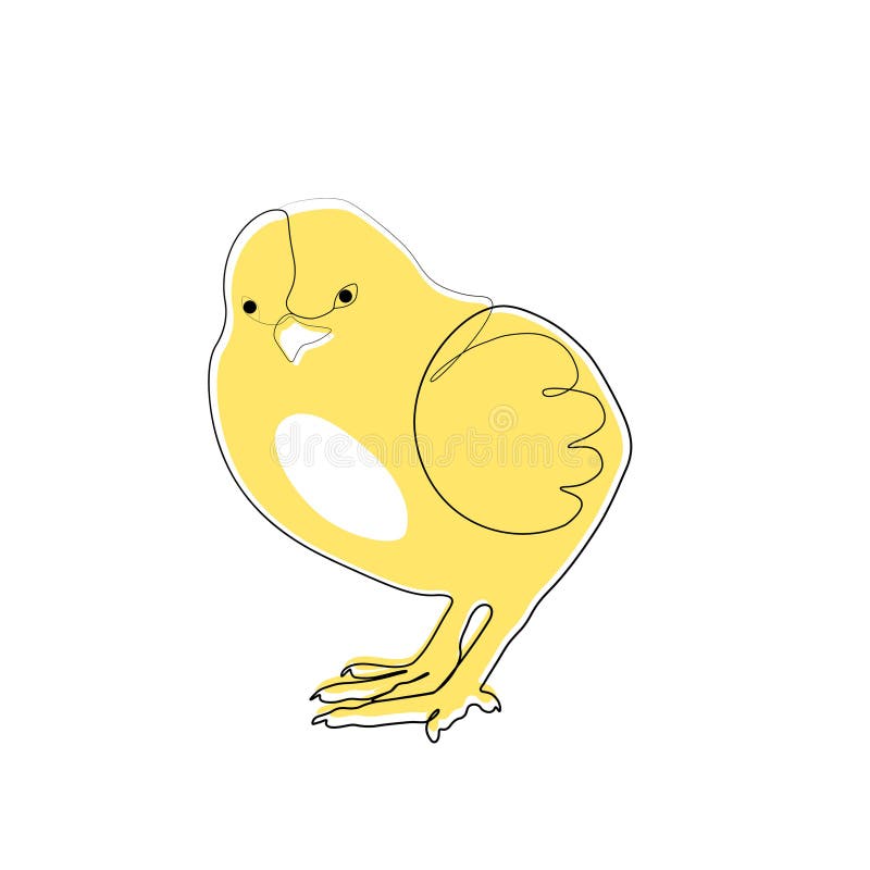 Continuous One Line Drawing of a Chick. Stock Vector - Illustration of ...
