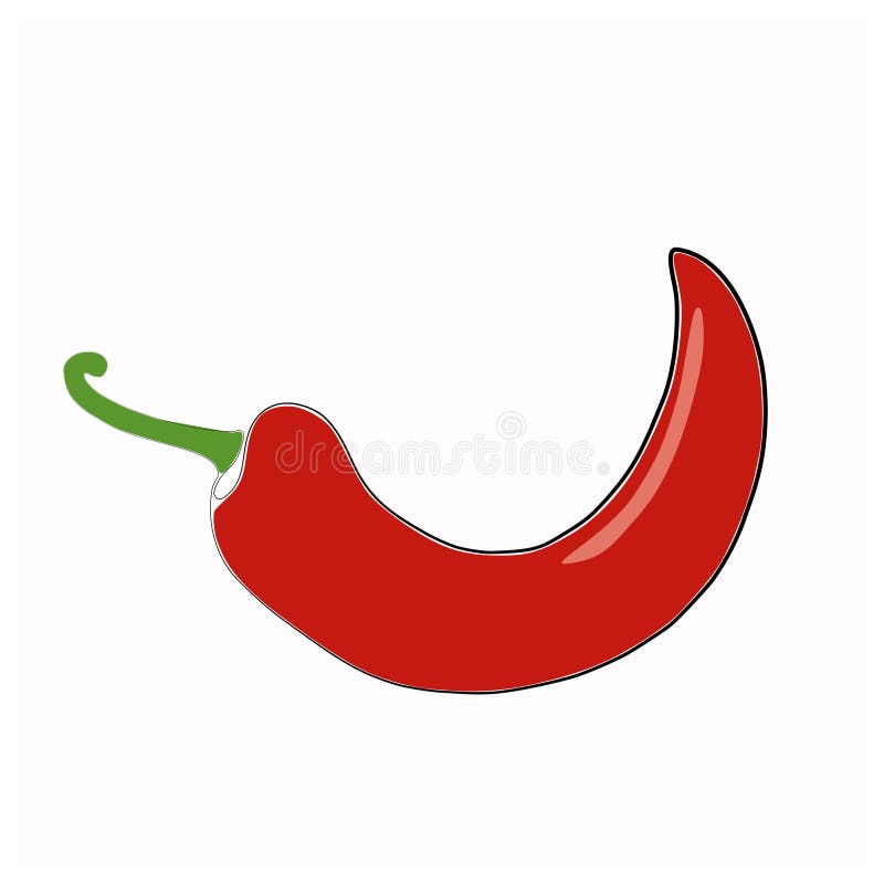 Continuous One Line Drawing of Chilli Pepper. Stock Vector ...