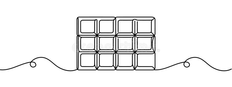 Continuous One Line Drawing of Chocolate Bar in Silhouette on a White ...