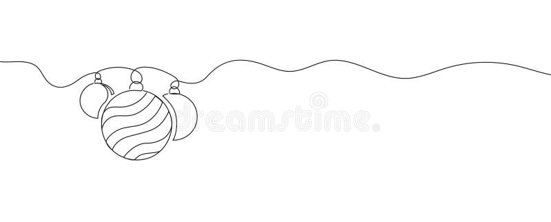 Continuous One Line Drawing of a Christmas Decoration Baubles Ball in ...