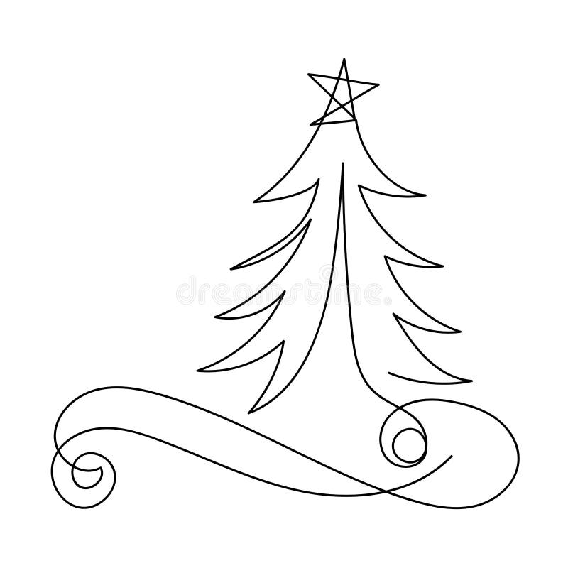 Christmas Tree One Line Drawing Vector Stock Illustrations – 931 ...
