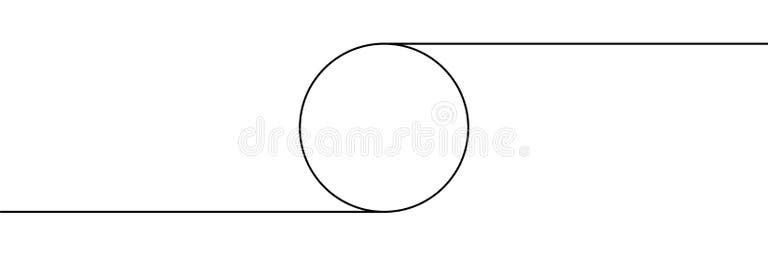 Continuous One Line Drawing of a Circle. Outline of a Round Frame on a ...
