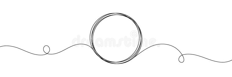 Continuous One Line Drawing of a Circle. Outline of a Round Frame on a ...