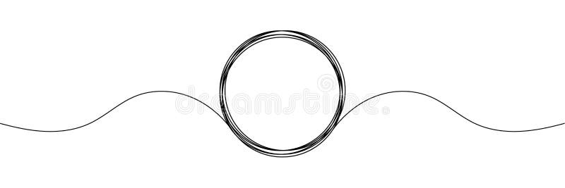 Continuous One Line Drawing of a Circle. Outline of a Round Frame on a ...