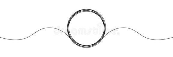 Continuous One Line Drawing of a Circle. Outline of a Round Frame on a ...