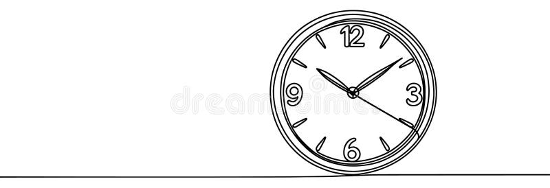 Continuous One Line Drawing of Clock. Clock Linear Icon Stock Vector ... Continuous One Line Drawing of Clock. Clock Linear Icon Stock Vector ...