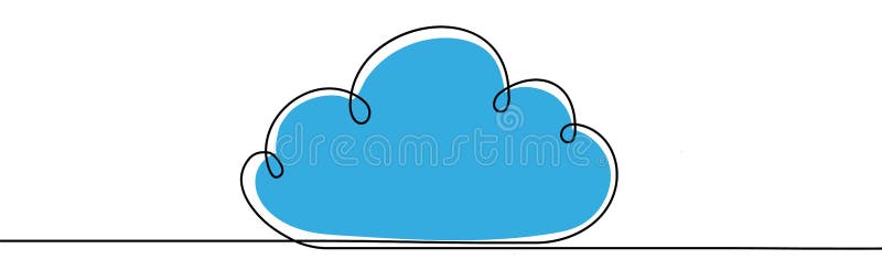 Continuous Line Drawing Cloud Stock Illustrations – 777 Continuous Line ...