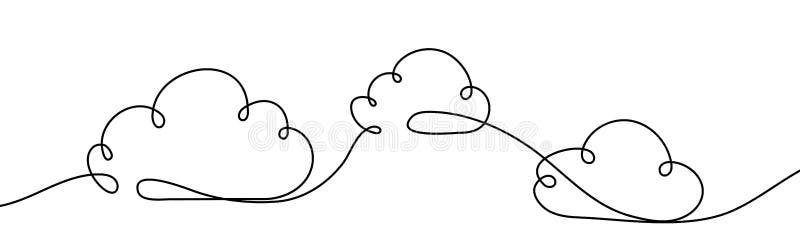 Continuous Line Drawing Cloud Stock Illustrations – 777 Continuous Line ...