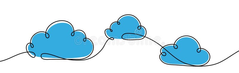 Continuous Line Drawing Cloud Stock Illustrations – 777 Continuous Line ...