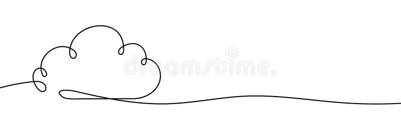 One Line Cloud Icon. Continuous Line Stock Vector - Illustration of ...