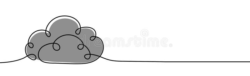 Continuous Line Drawing Cloud Stock Illustrations – 777 Continuous Line ...
