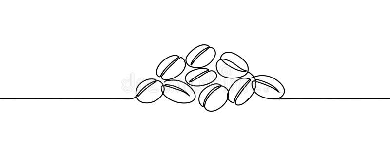 Continuous One Line Drawing of Coffee Beans. Roasted Coffee Beans Line ...