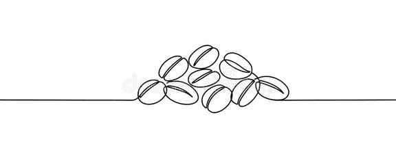 Continuous One Line Drawing of Coffee Beans. Roasted Coffee Beans Line ...