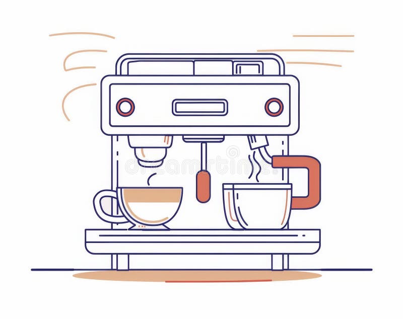 A Continuous One-line Drawing of a Coffee Maker and Moca Pot Along with ...