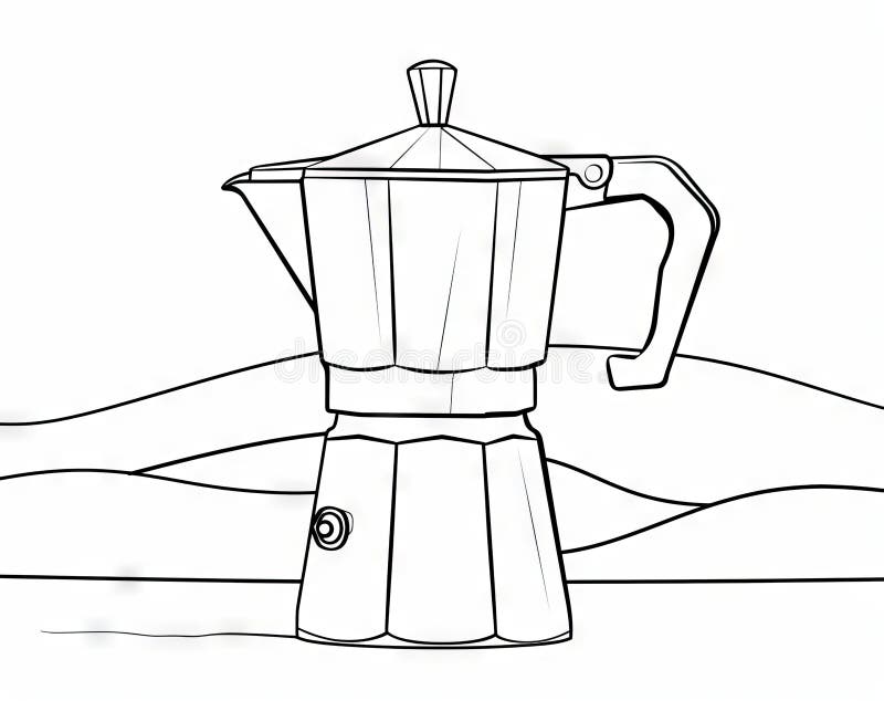 A Continuous One Line Drawing of a Coffee Pot. a Modern Illustration of ...