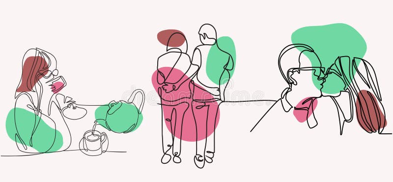 Continuous One Line Drawing Collection Stock Vector - Illustration of ...