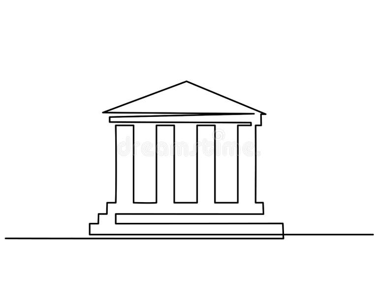 Continuous One Line Drawing. Column Culture Icon Stock Vector ...