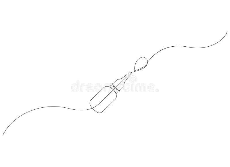 Continuous One Line Drawing. Cosmetics, Oils or Medical Drops or Spray ...