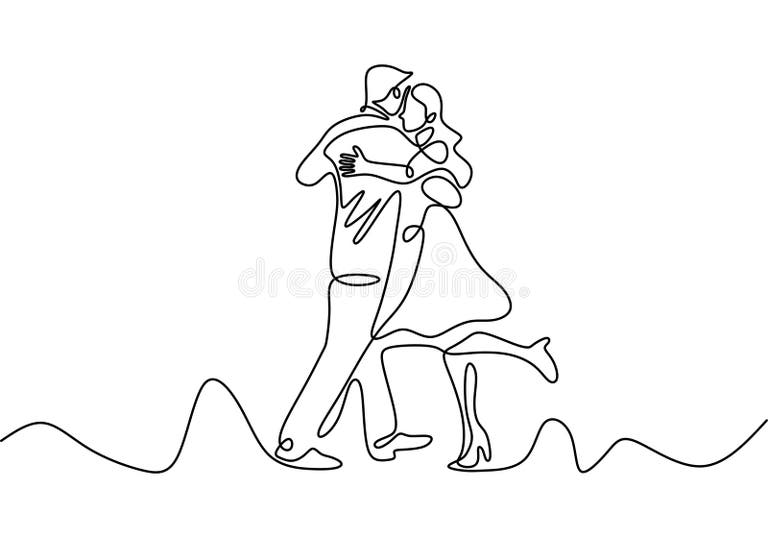 One Line Drawing Couple Dancing Stock Illustrations 130 One Line