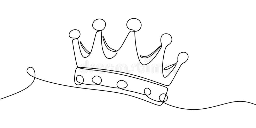 Continuous One Line Drawing of Crown. Representing Monarchy with a ...