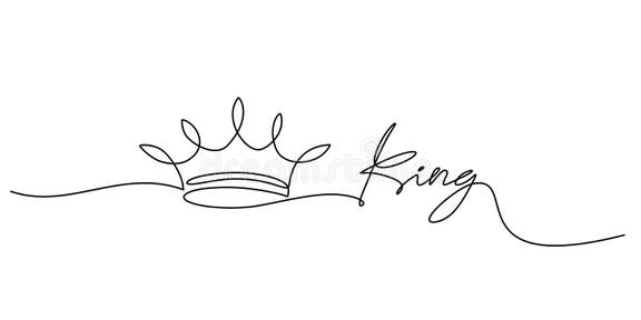 Continuous One Line Drawing of Crown. Representing Monarchy with a ...
