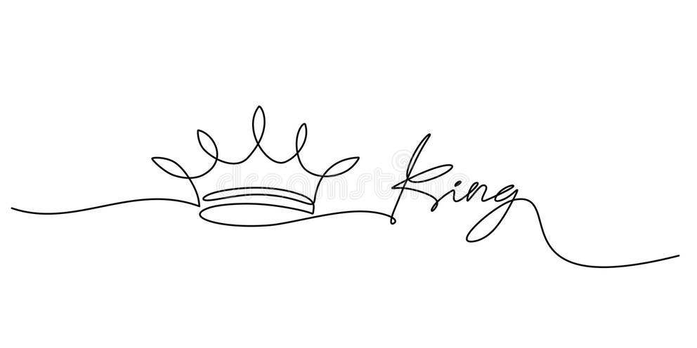 Continuous One Line Drawing of Crown. Representing Monarchy with a ...