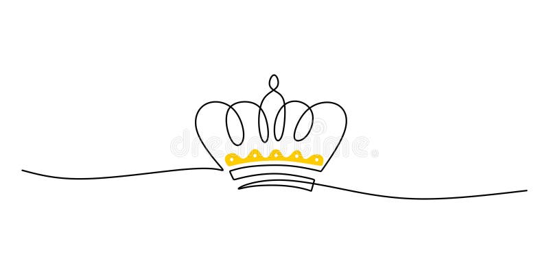 Continuous One Line Drawing of Crown. Symbolizing Royalty with a Simple ...