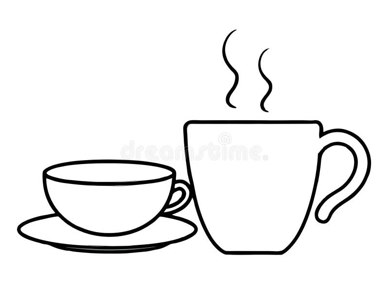 Continuous One Line Drawing of Cup of Coffee. Vector Illustration Stock ...