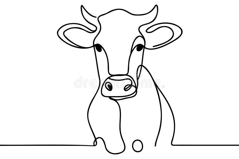 One Continuous Line Drawing Cow Stock Illustrations – 409 One ...