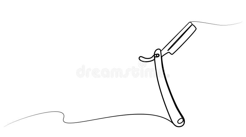 Continuous One Line Drawing of Dangerous Razor. Stock Vector ...