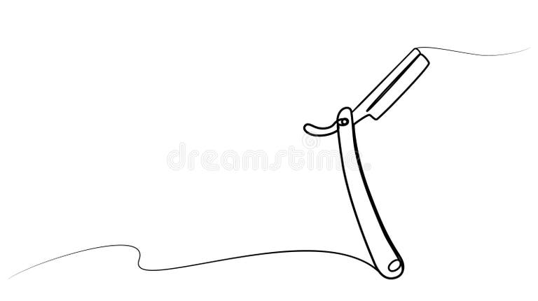 Continuous One Line Drawing of Dangerous Razor. Stock Vector ...