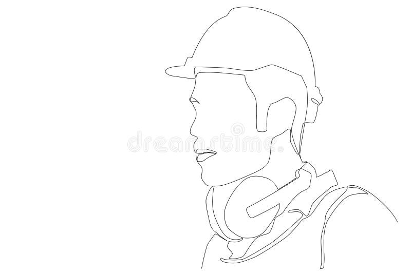 Continuous Line Hard Worker Stock Illustrations – 103 Continuous Line ...