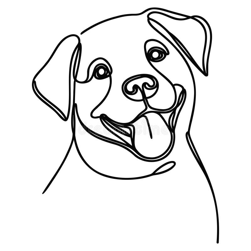 Continuous One Line Drawing of a Dog. Dog One Line Drawing Minimalist ...